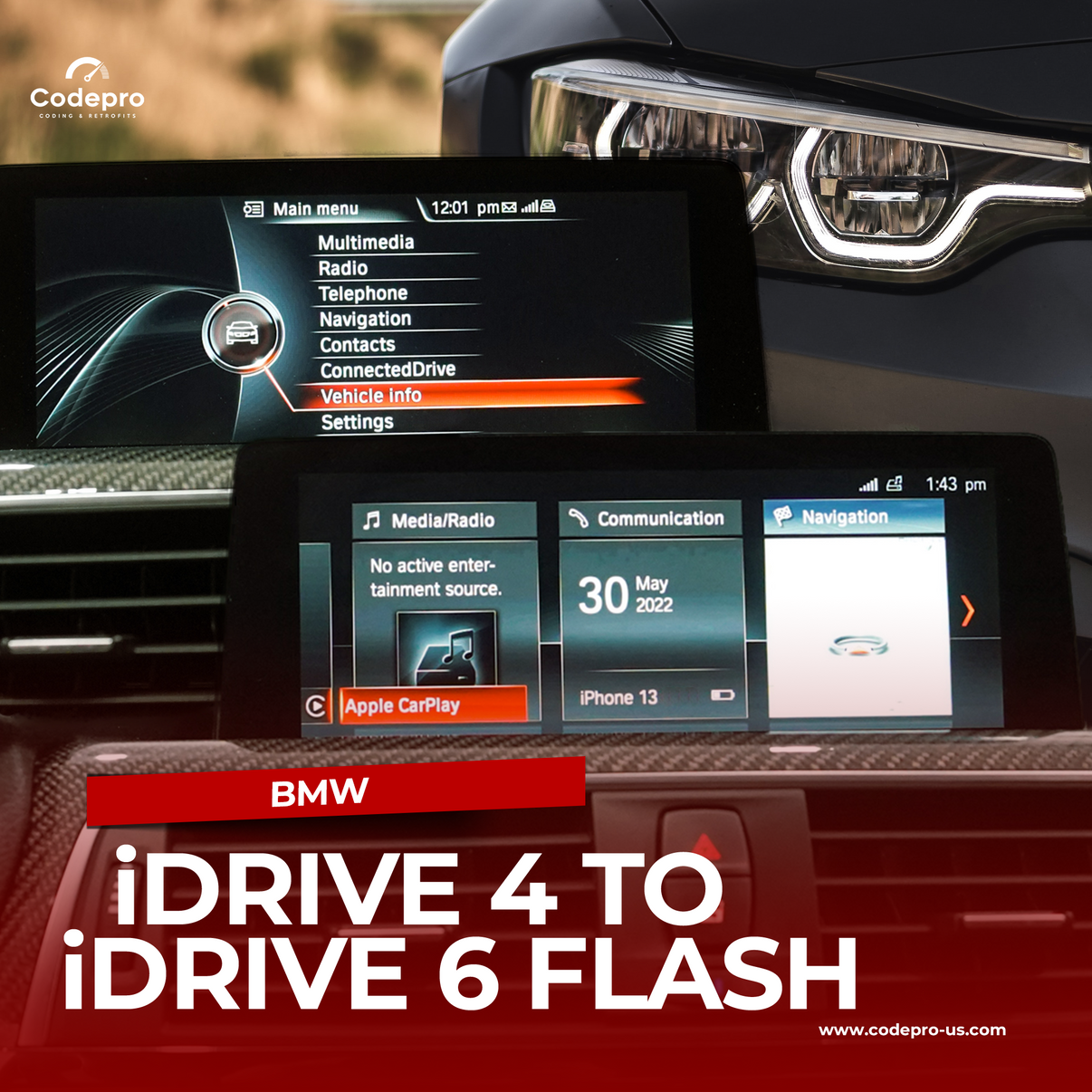 BMW iDrive 4 to iDrive 6 flash – Codepro